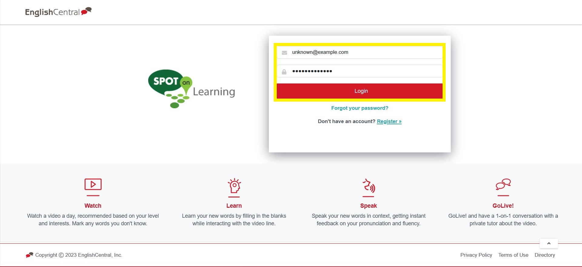 How do I schedule the Level Test in a browser? | Spot On Learning