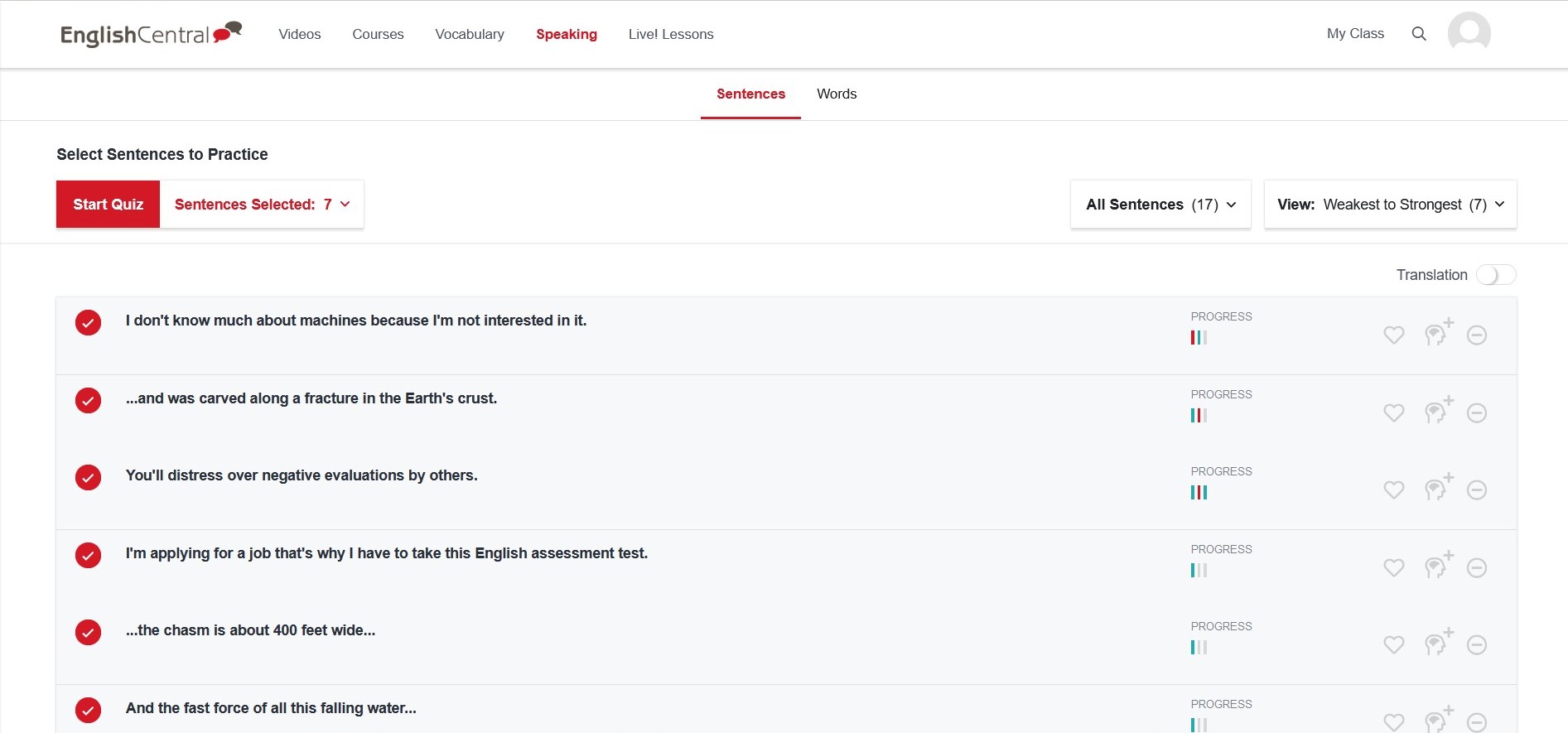 How does speaking work on englishcentral.com? | Spot On Learning